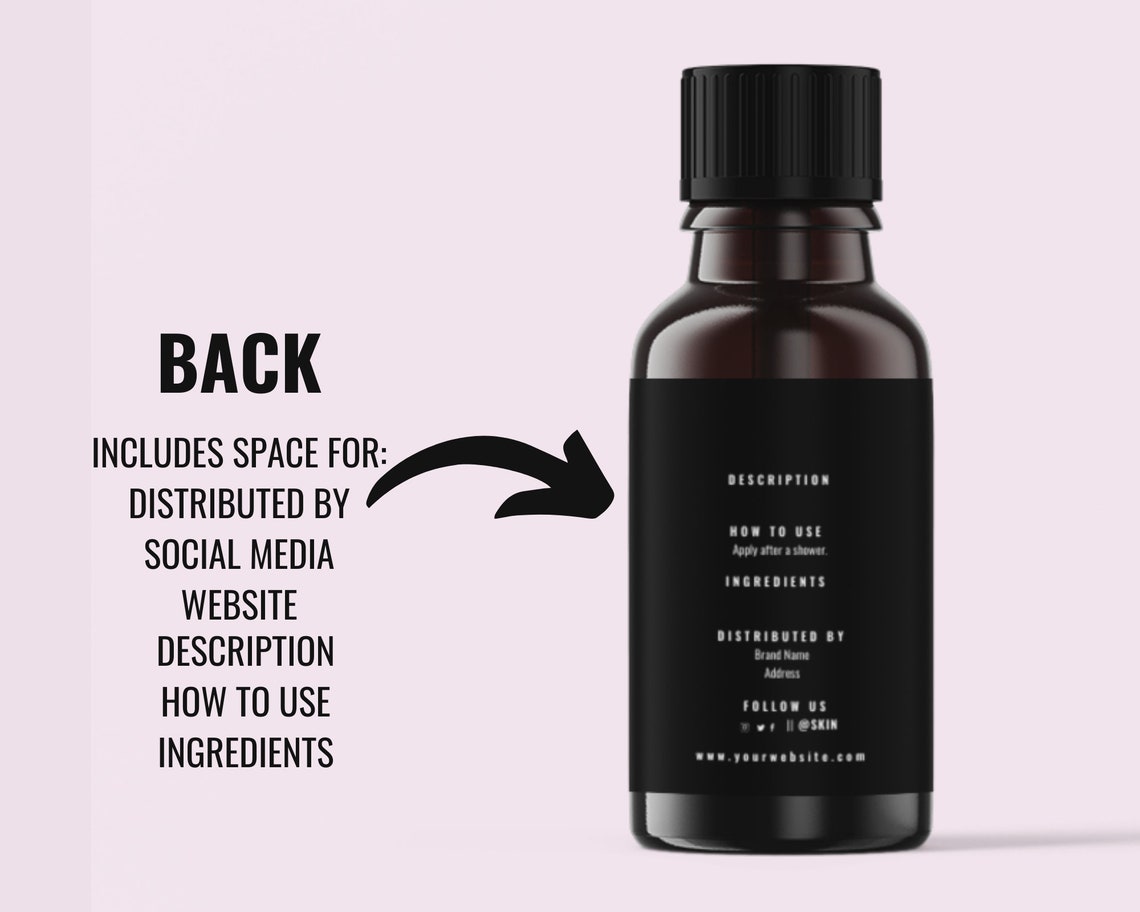 Essential Oil Label, Skincare Label, Body Product Label,editable Serum ...