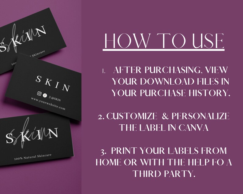 Business Card Template, Business Card, Editable Serum Card, Skincare ...