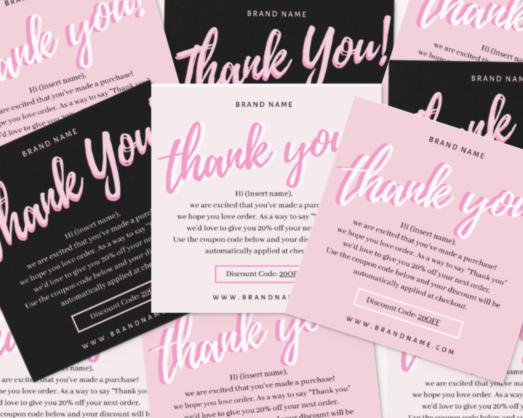 Thank You Card Template, Business Card, Editable Serum Card, Skincare ...