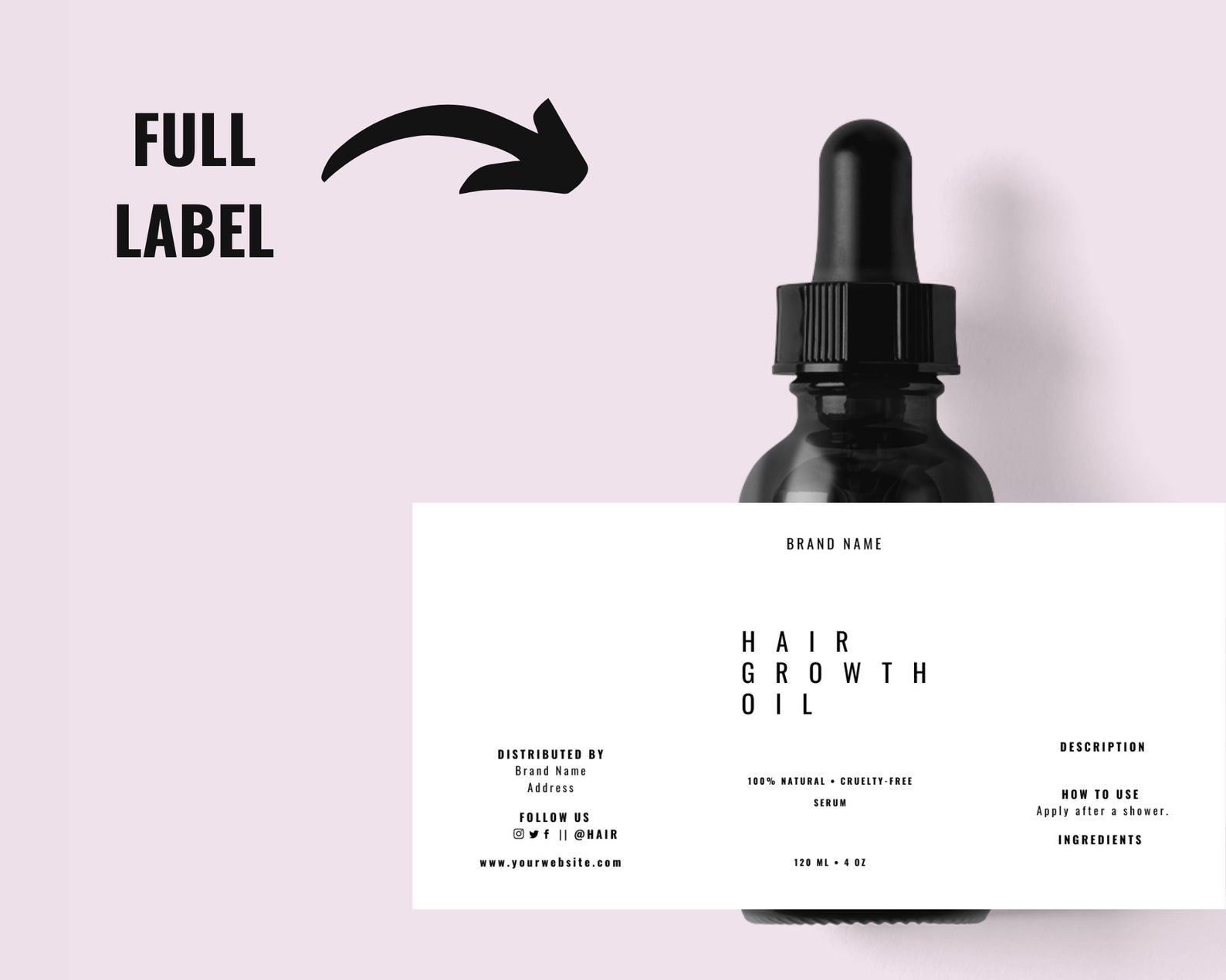 Hair Growth Oil Label, Product Labels,product Label Template Bottle ...
