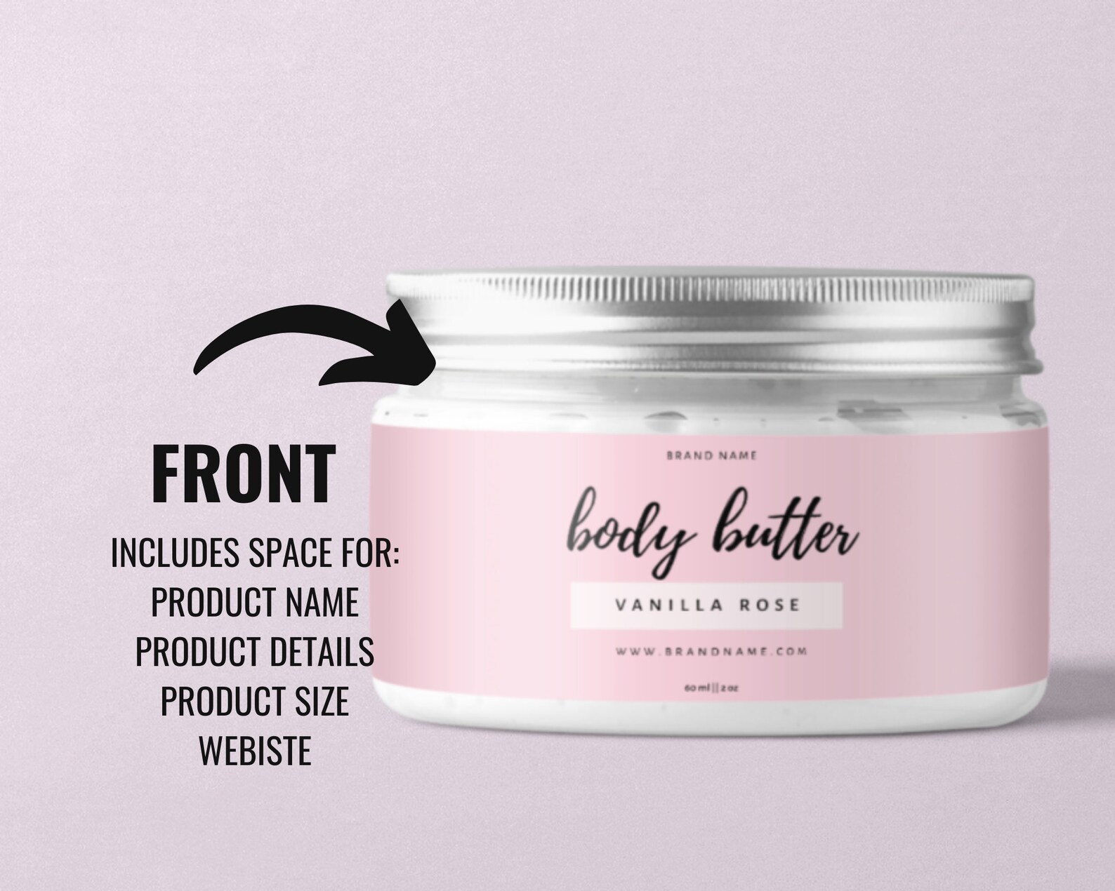 Body Butter Jar Label Design, Editable Skincare Body Label,product ...
