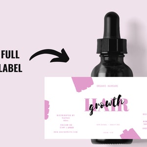 Hair Growth Oil Label, Hair Product Labels, Label for Bottles, Product ...