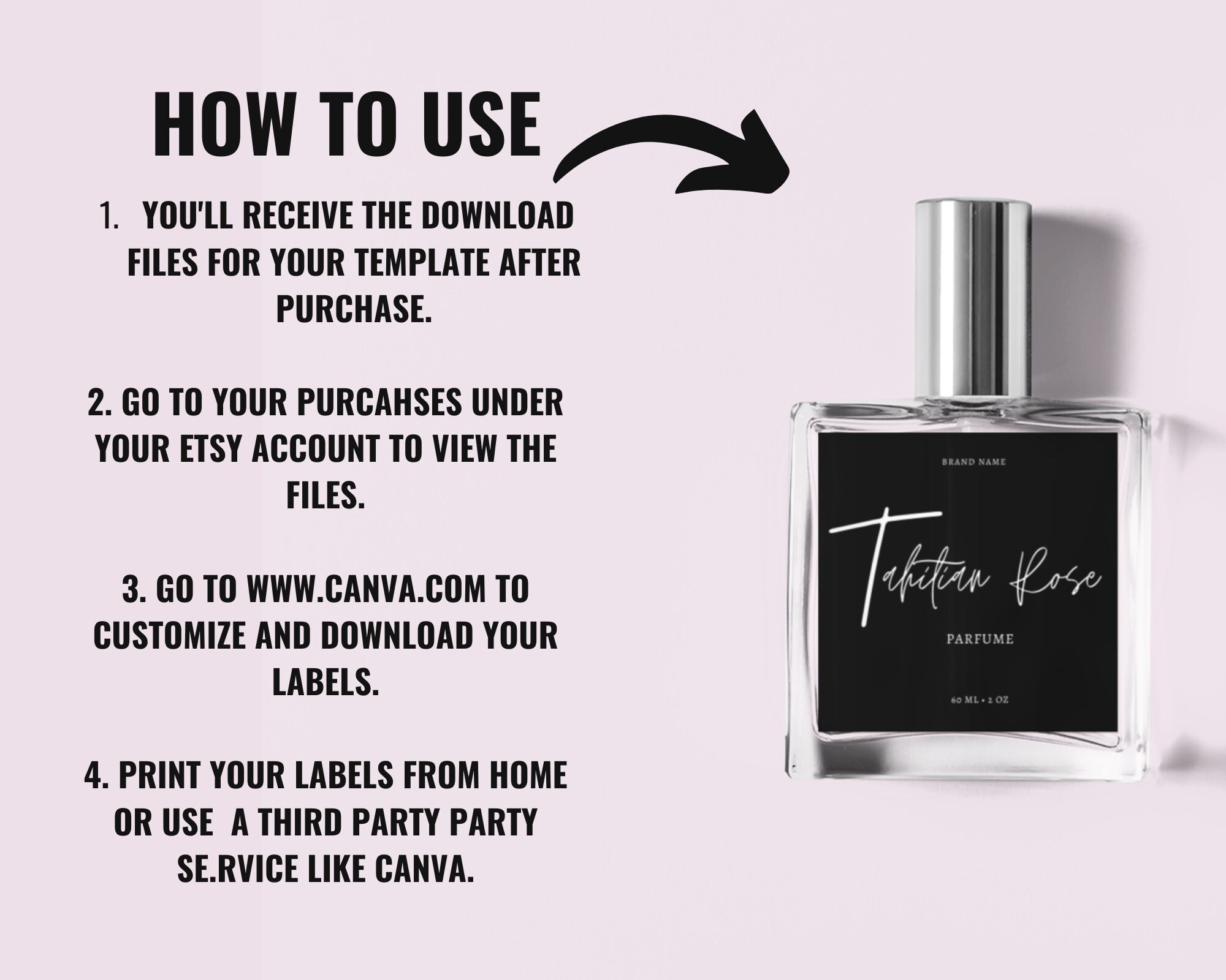 Perfume Product Label, Skincare Label, Essential Oil Label, Label for ...