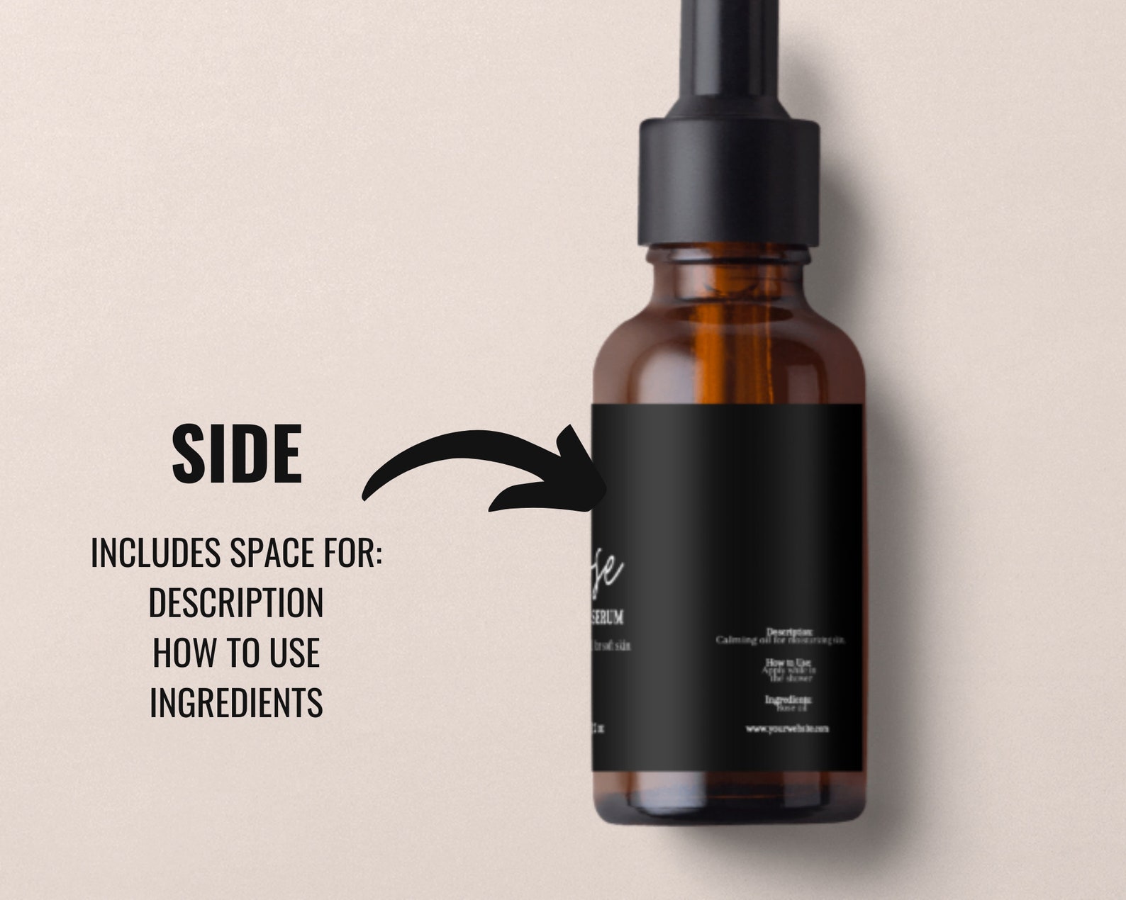 Product Label, Skincare Label Template, Skin Care Editable Dropper ...