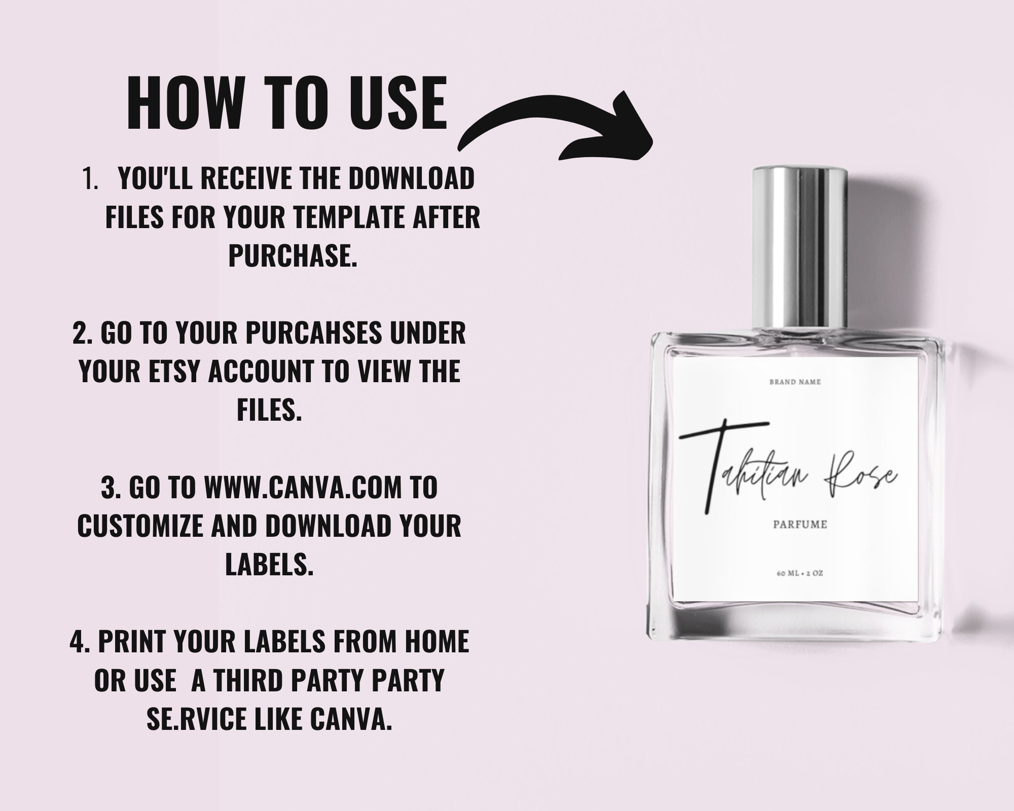 Perfume Product Label, Skincare Label, Essential Oil Label, Label for ...