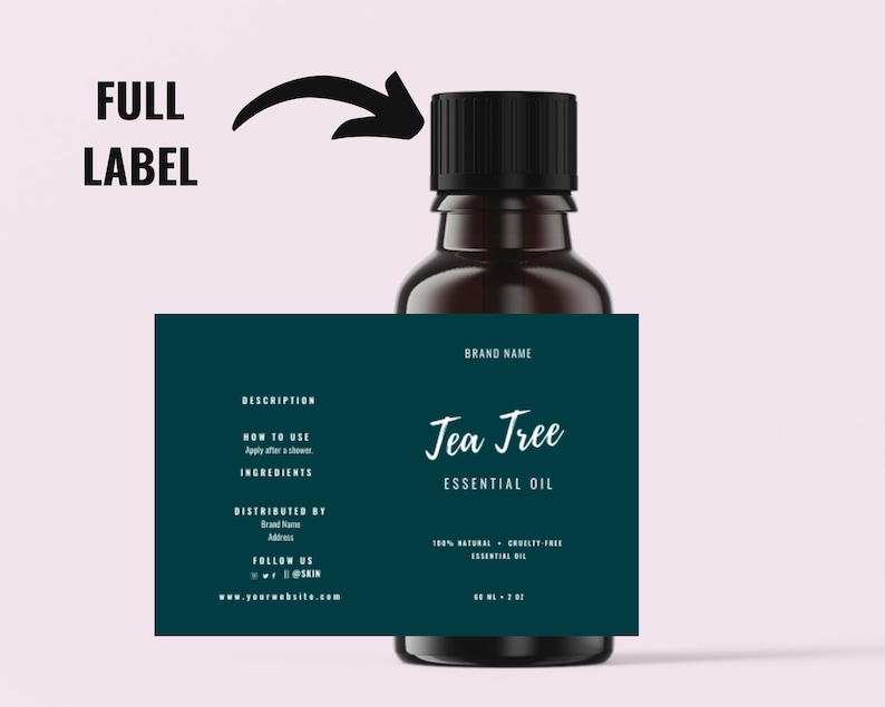Essential Oil Label, Skincare Label, Body Product Label,editable Serum ...