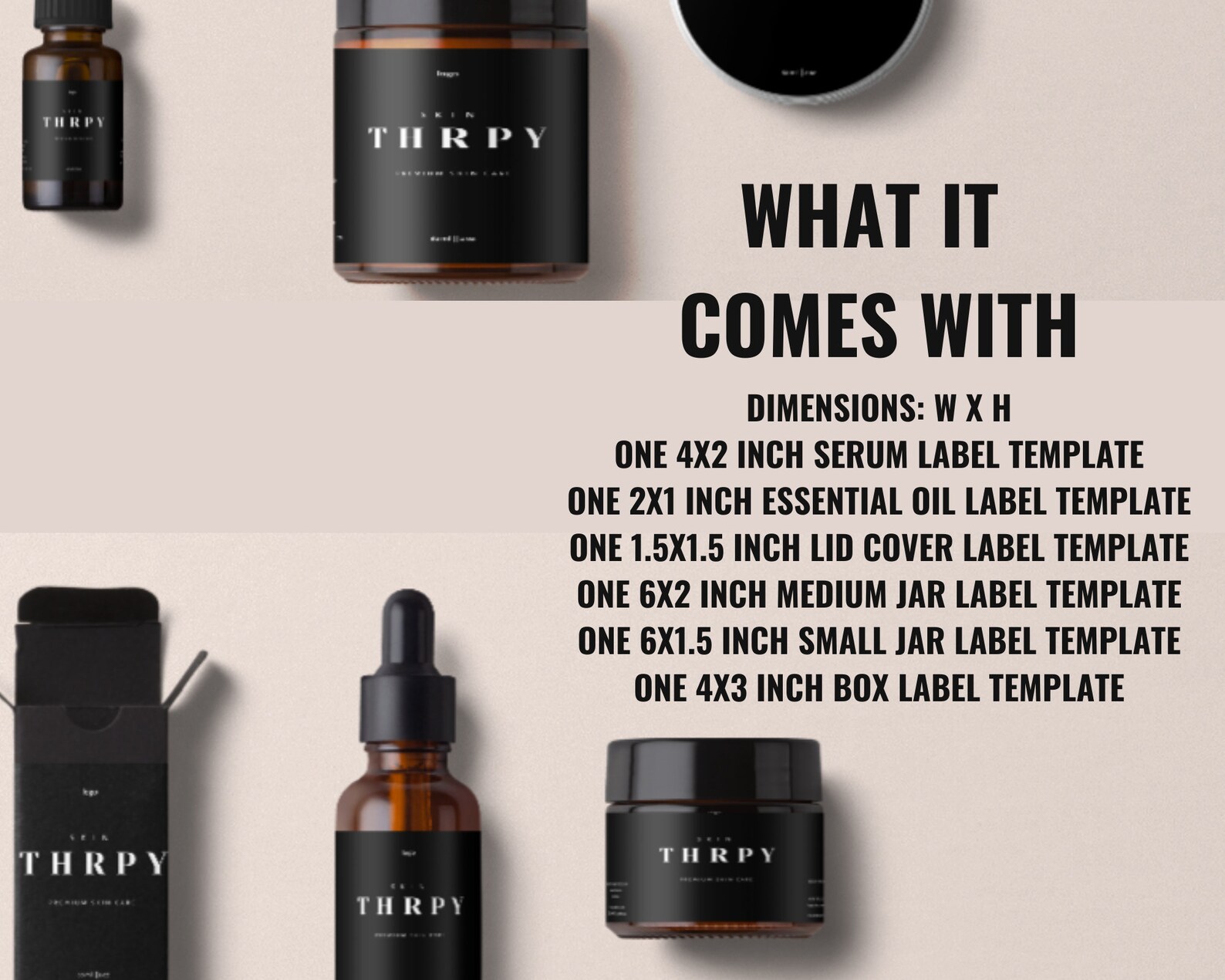 Skin Care Product Label Template, Editable Skincare Labels, Product ...