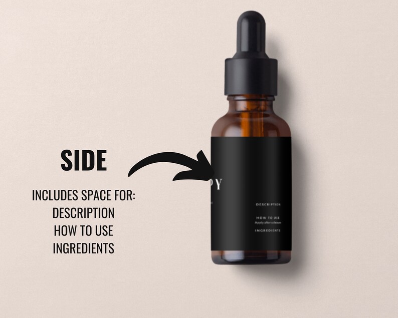 Skin Care Label Template, Skincare Product Label, Serum Label ...