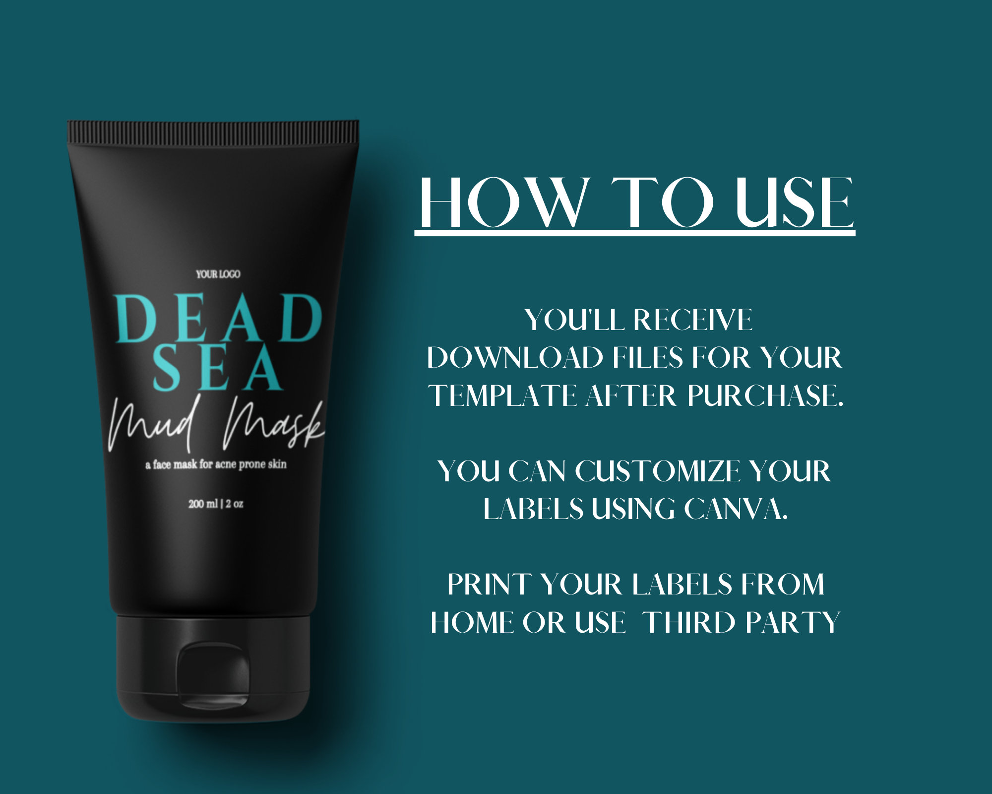 Face Mask Label Product Labelsproduct Label Template Jar - Etsy