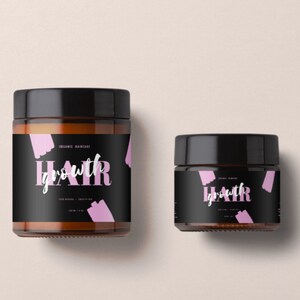 Hair Growth Oil Label Template, Hair Product Labels, Editable Skincare ...