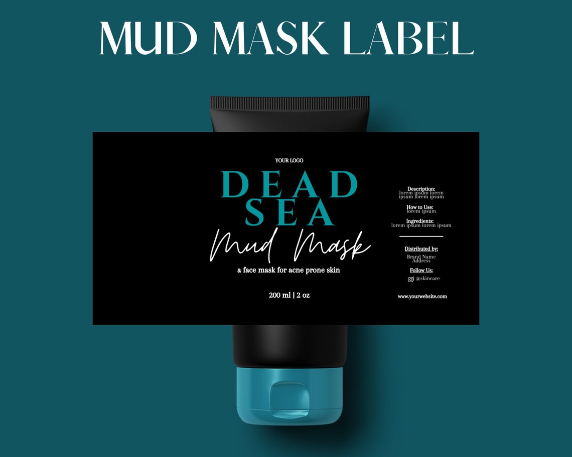 Face Mask Label Product Labelsproduct Label Template Jar - Etsy