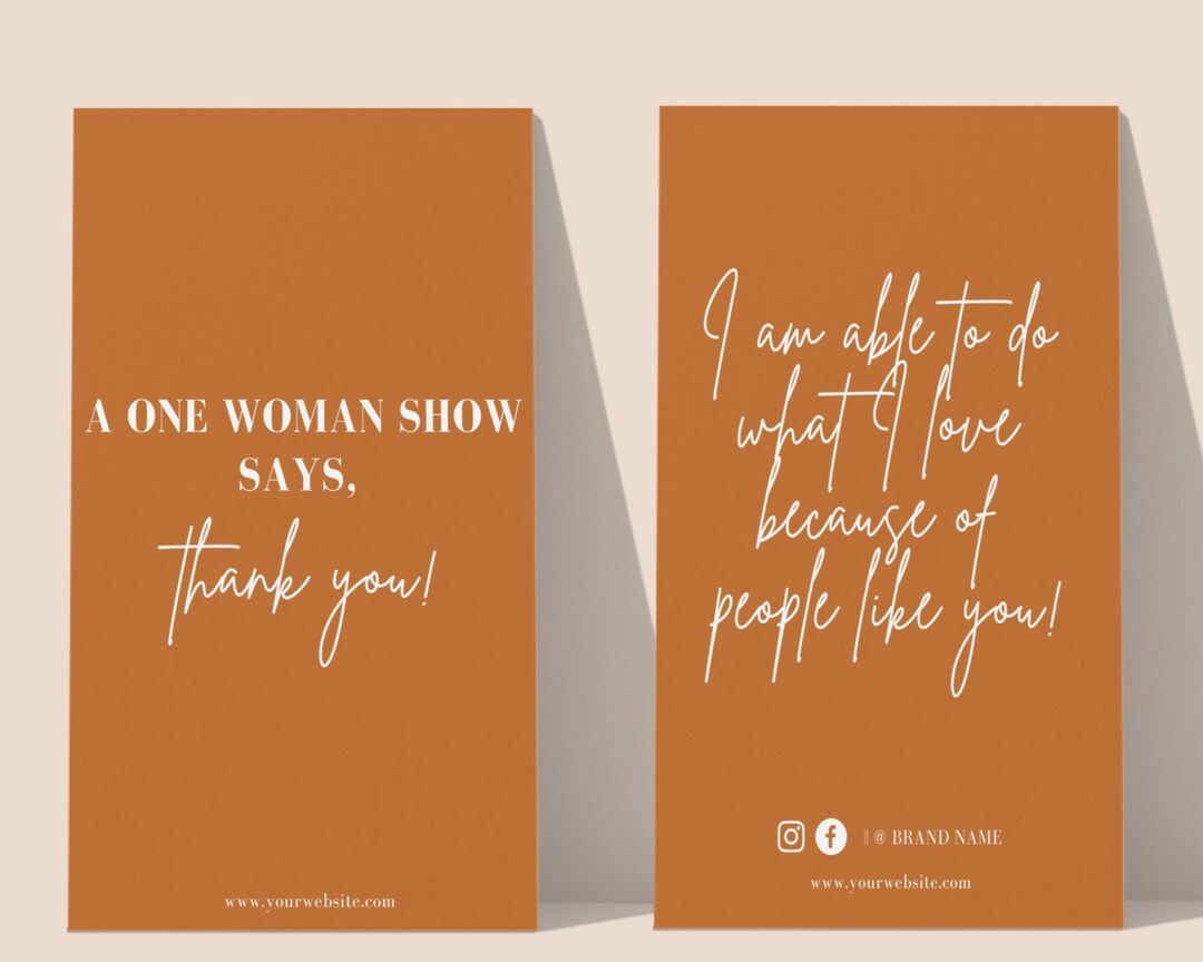 Thank You Card Template, Business Card, Editable Serum Card, Skincare ...