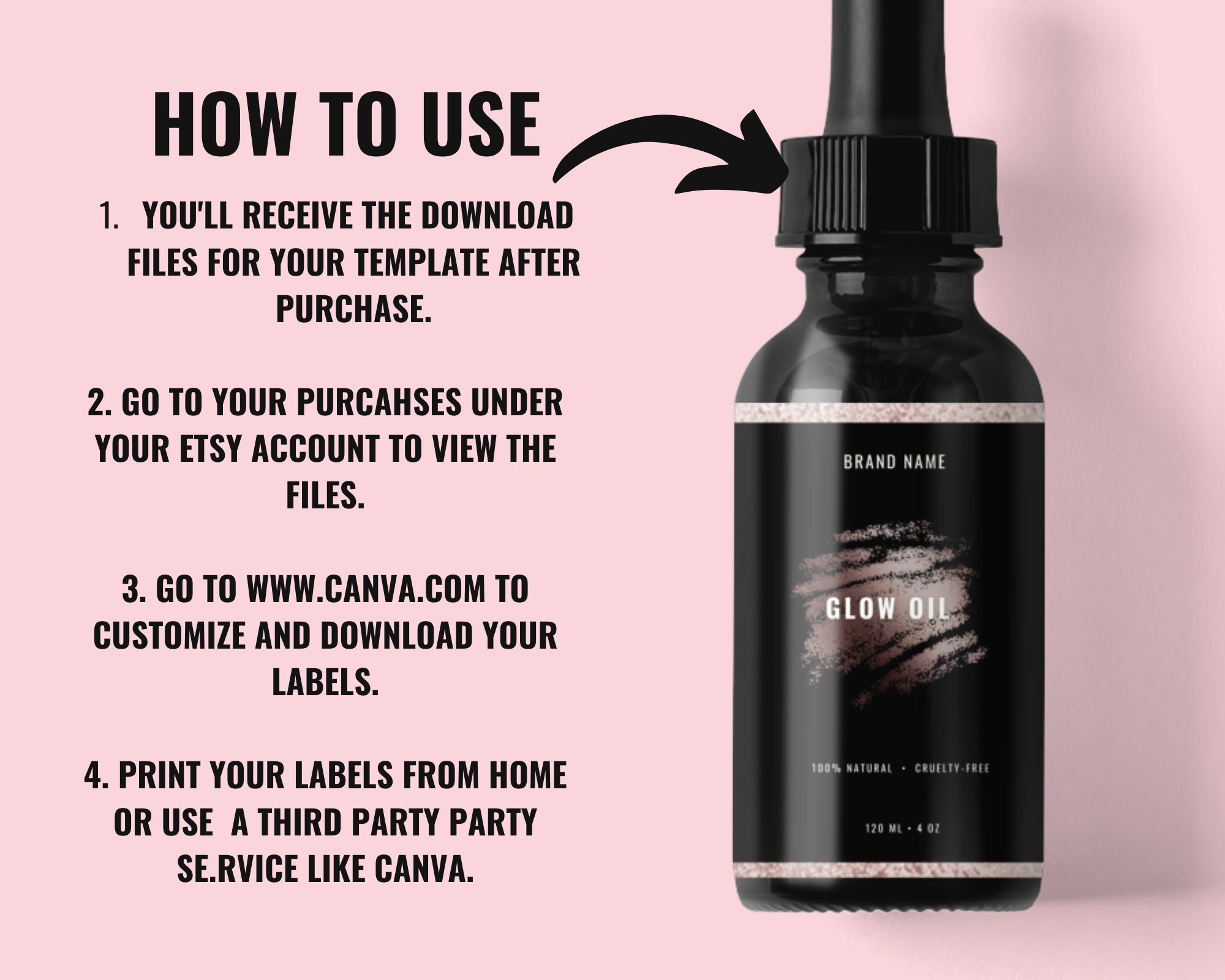 Skincare Product Labelessential Oil Label Editable Serum - Etsy