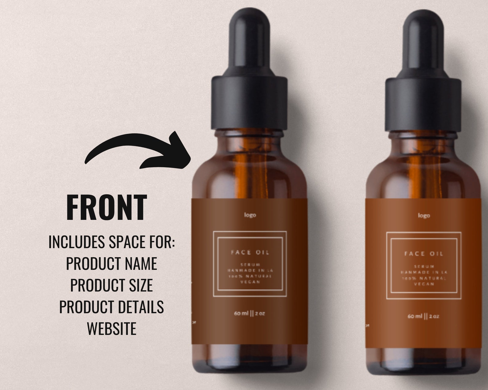 Skin Care Label Template, Skincare Product Label, Serum Label ...