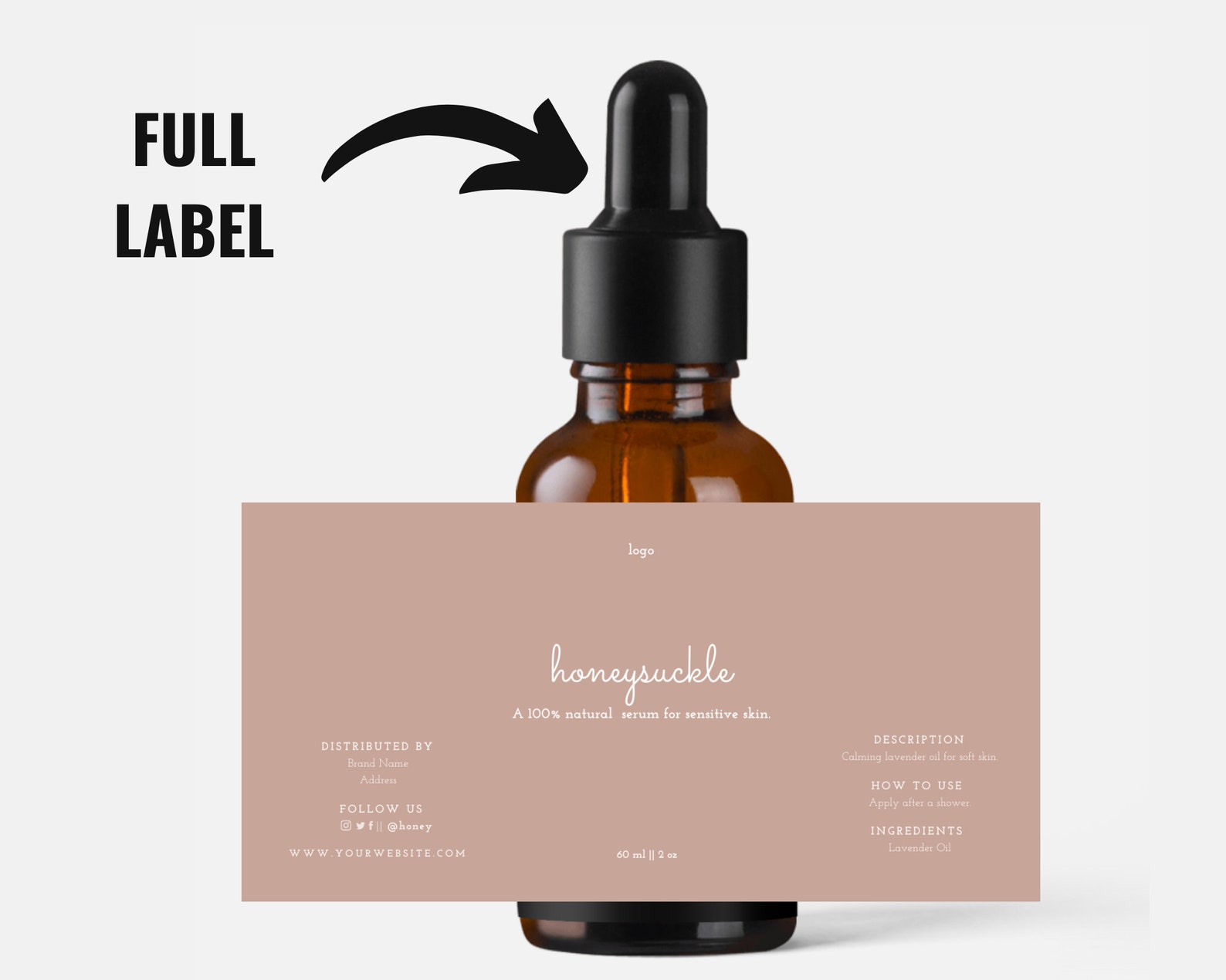 Skin Care Label, Skincare Label, Serum Product Label, Essential Oil ...