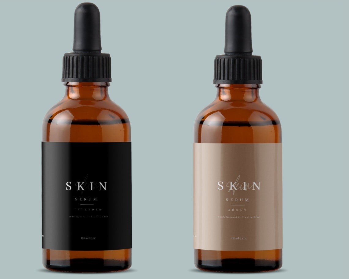 Fully Editable Skin Care Label Template, Skincare Product Labels, Serum ...