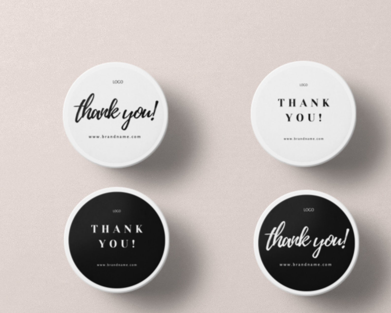 Editable Thank You Circle and Square Sticker Label Template, Printable ...