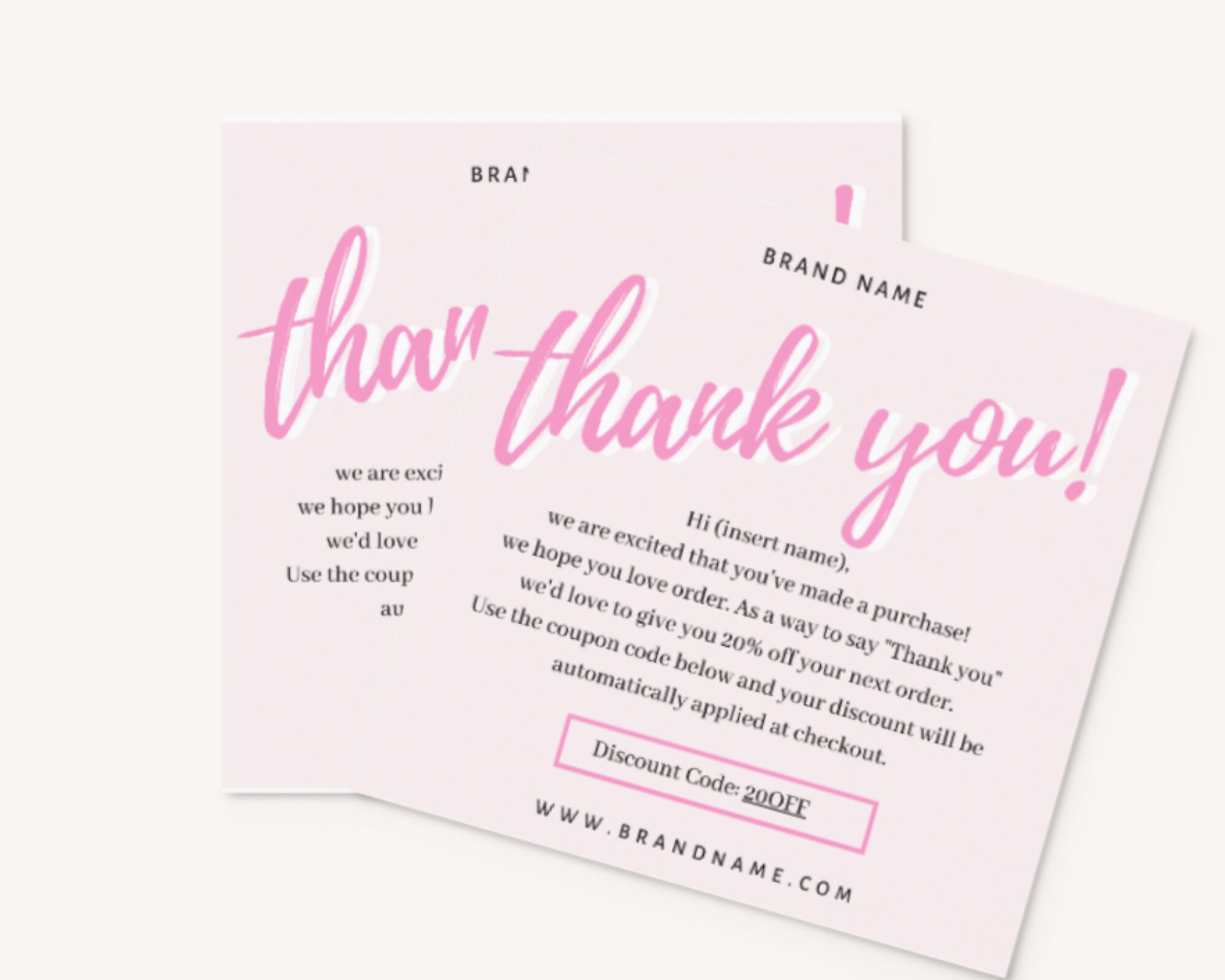Thank You Card Template, Business Card, Editable Serum Card, Skincare ...