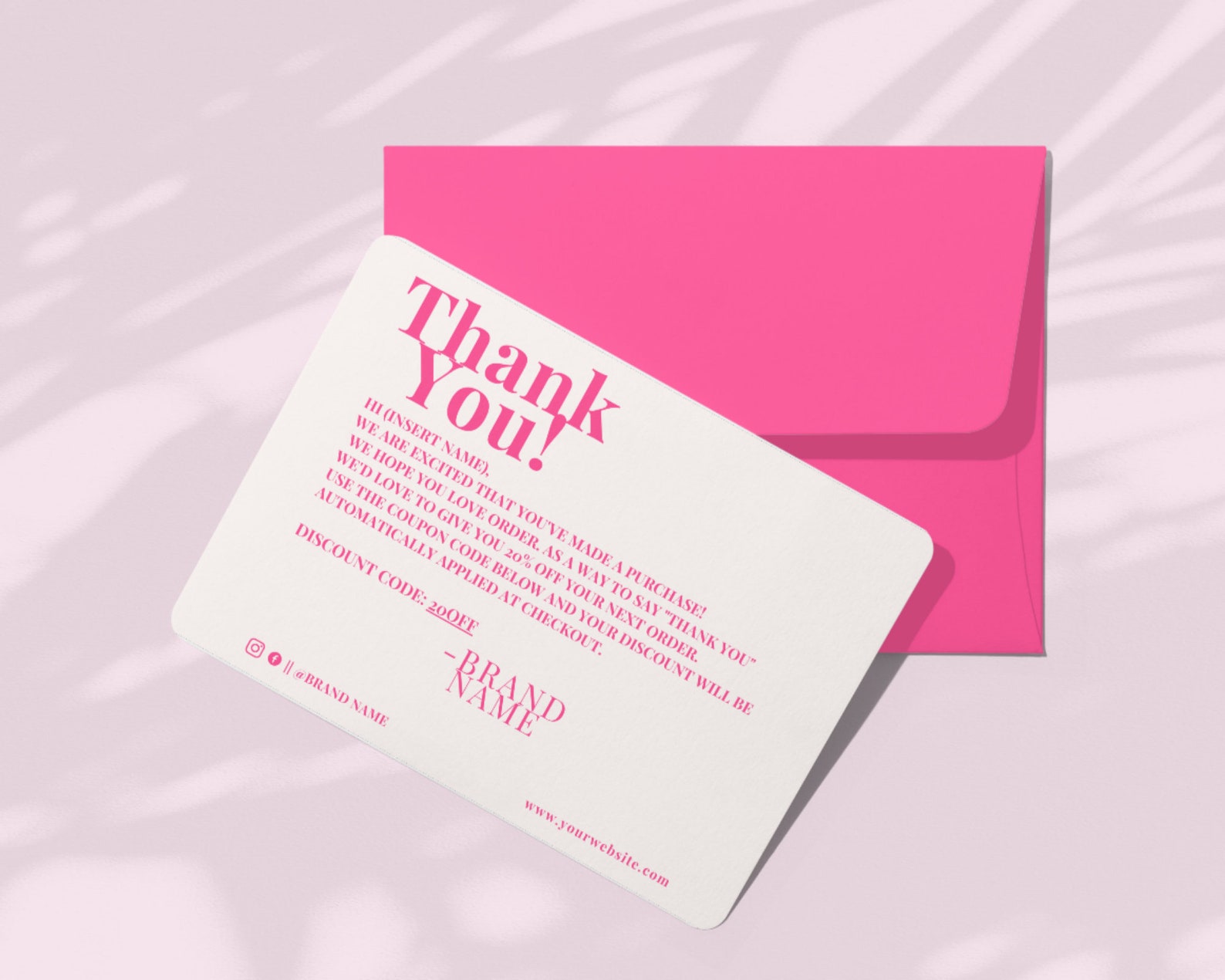 Thank You Card Template, Business Card, Editable Serum Card, Skincare ...