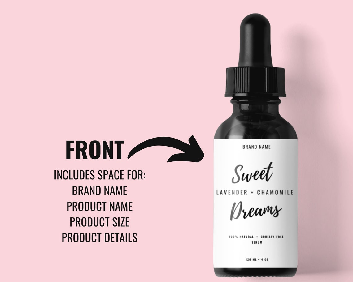 Body Product Label,essential Oil Label, Editable Serum Label,product ...