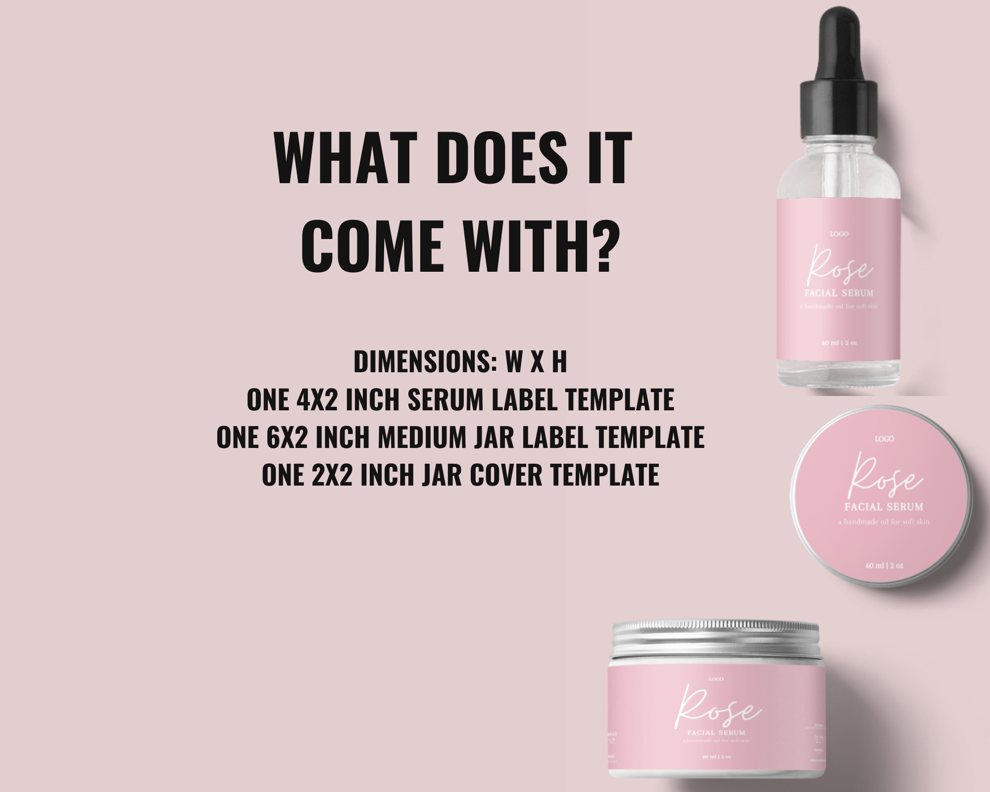 Skincare Product Labels Template, Skin Care Editable Dropper Label ...