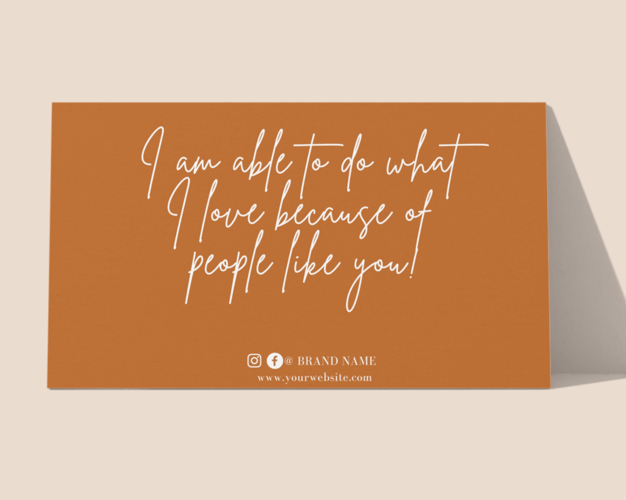 Thank You Card Template, Business Card, Editable Serum Card, Skincare ...