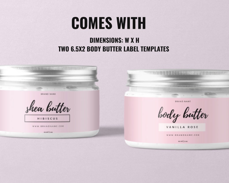 Body Butter Jar Label Design, Editable Skincare Body Label,product ...