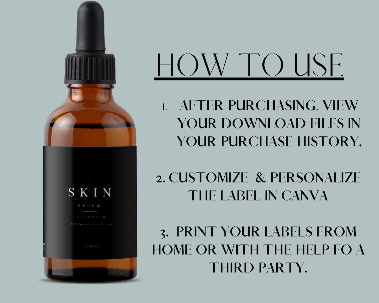 Skin Body Product Label,essential Oil Label, Editable Serum Label ...