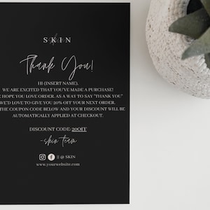 Thank You Card Template, Business Card, Editable Serum Card, Skincare ...