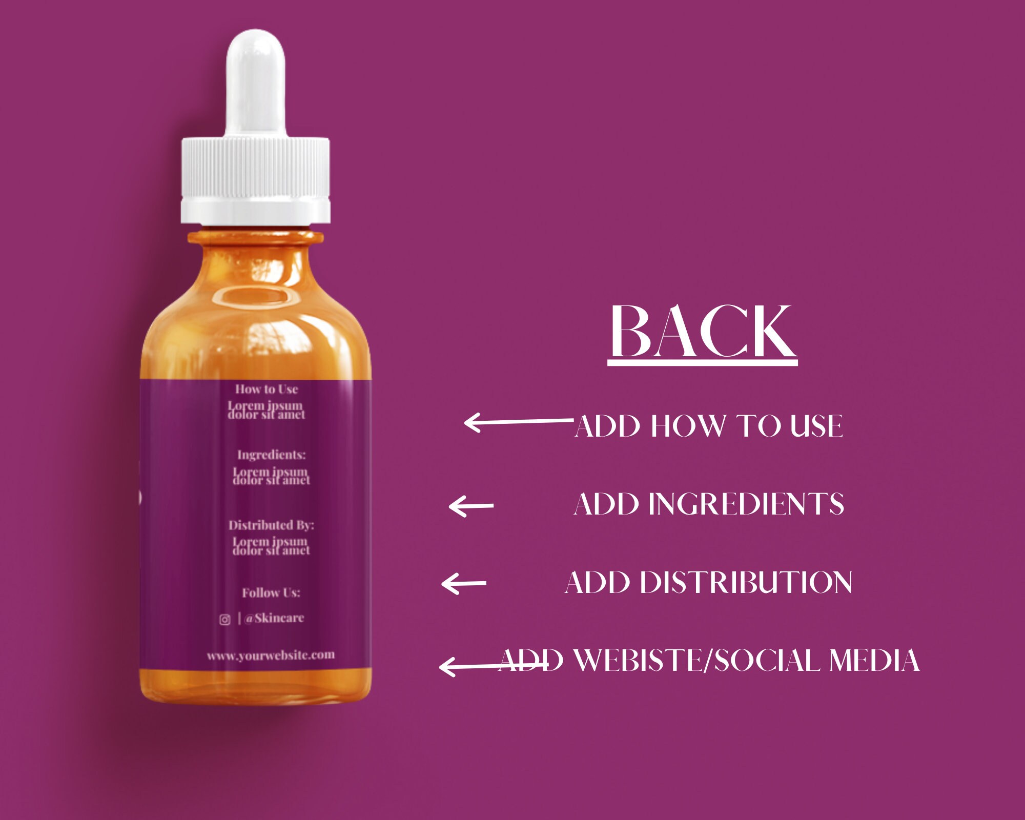 Body Oil Label Product Labelsproduct Label Template Bottle - Etsy