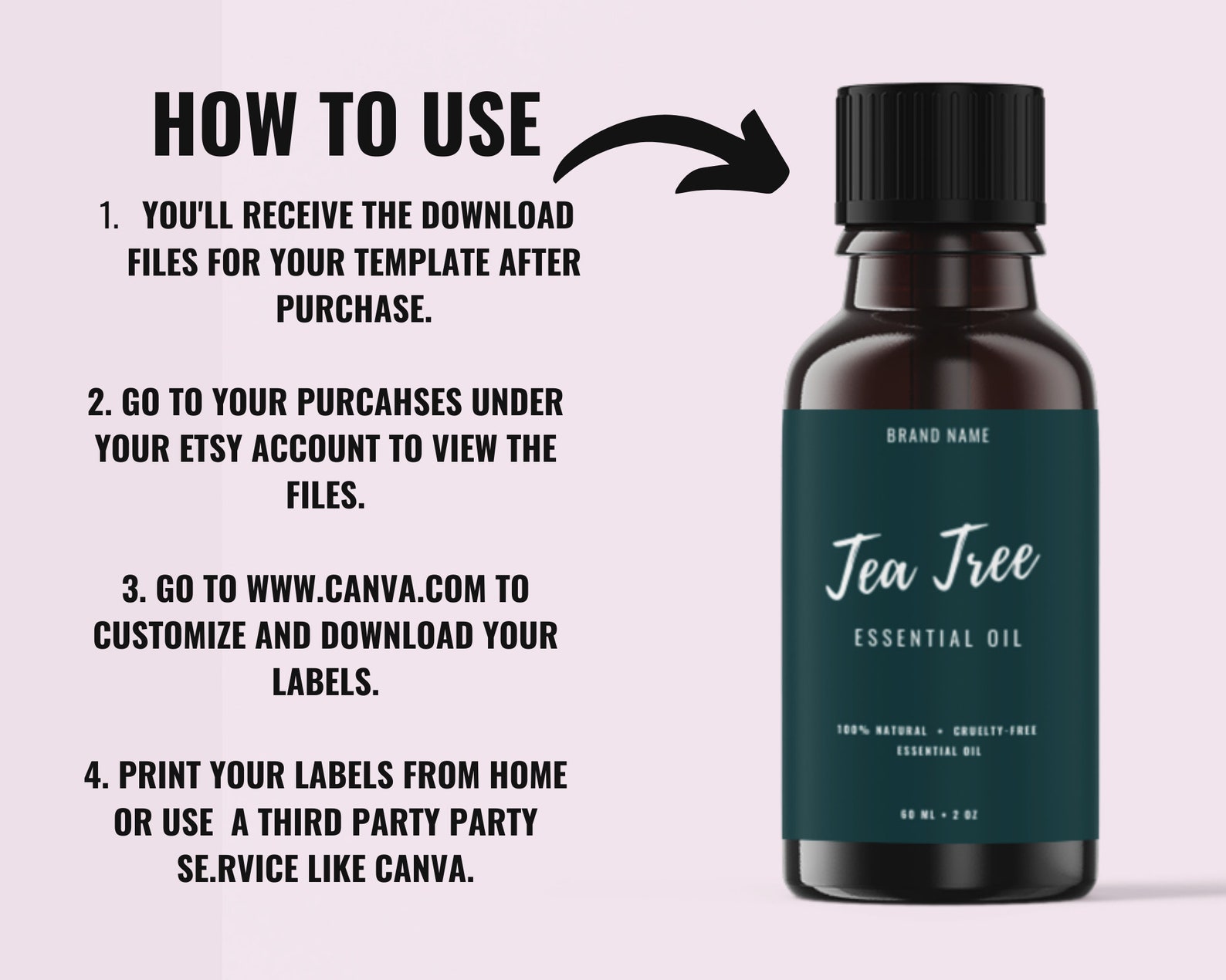 Essential Oil Label, Skincare Label, Body Product Label,editable Serum ...