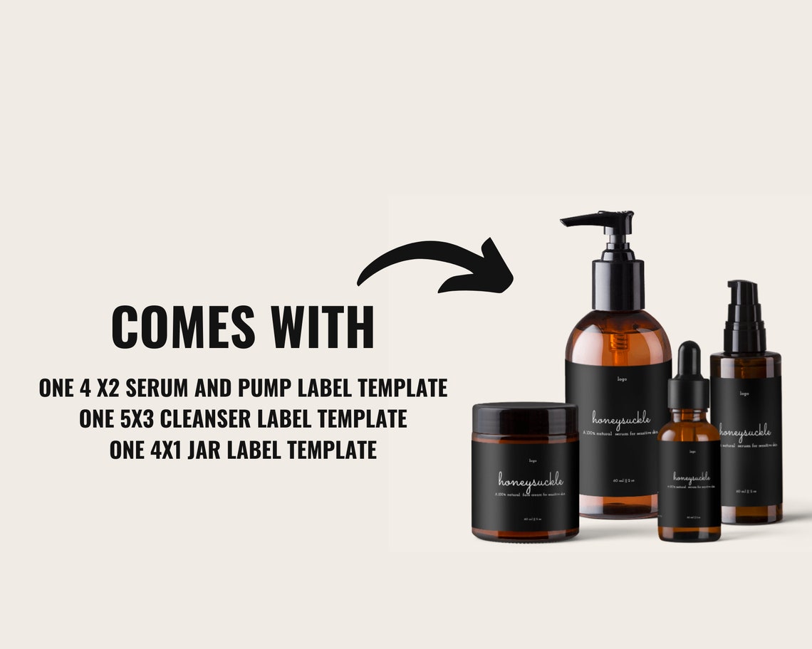 Skin Care Product Label Design Skincare Labels Hair Oil | Etsy