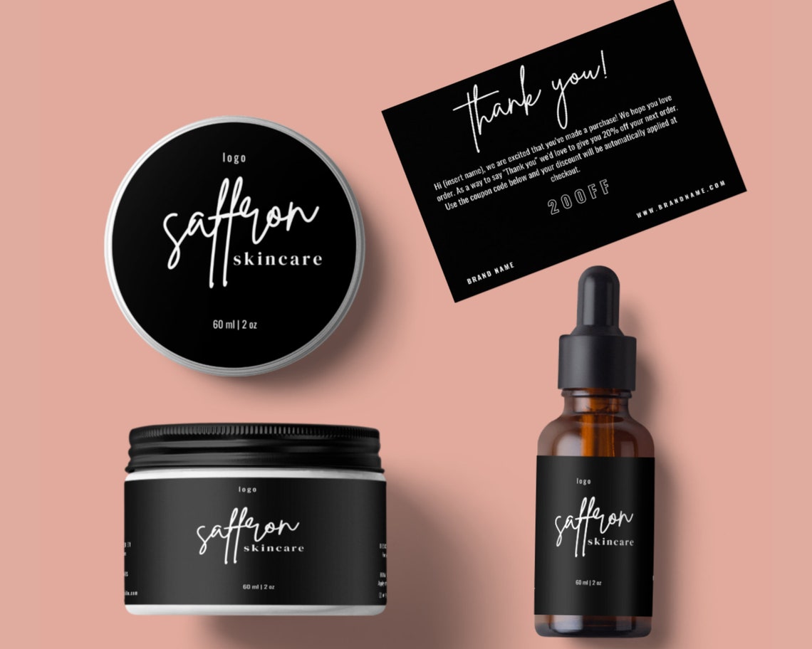 Skin Care Product Label Template Packskincare DIY - Etsy