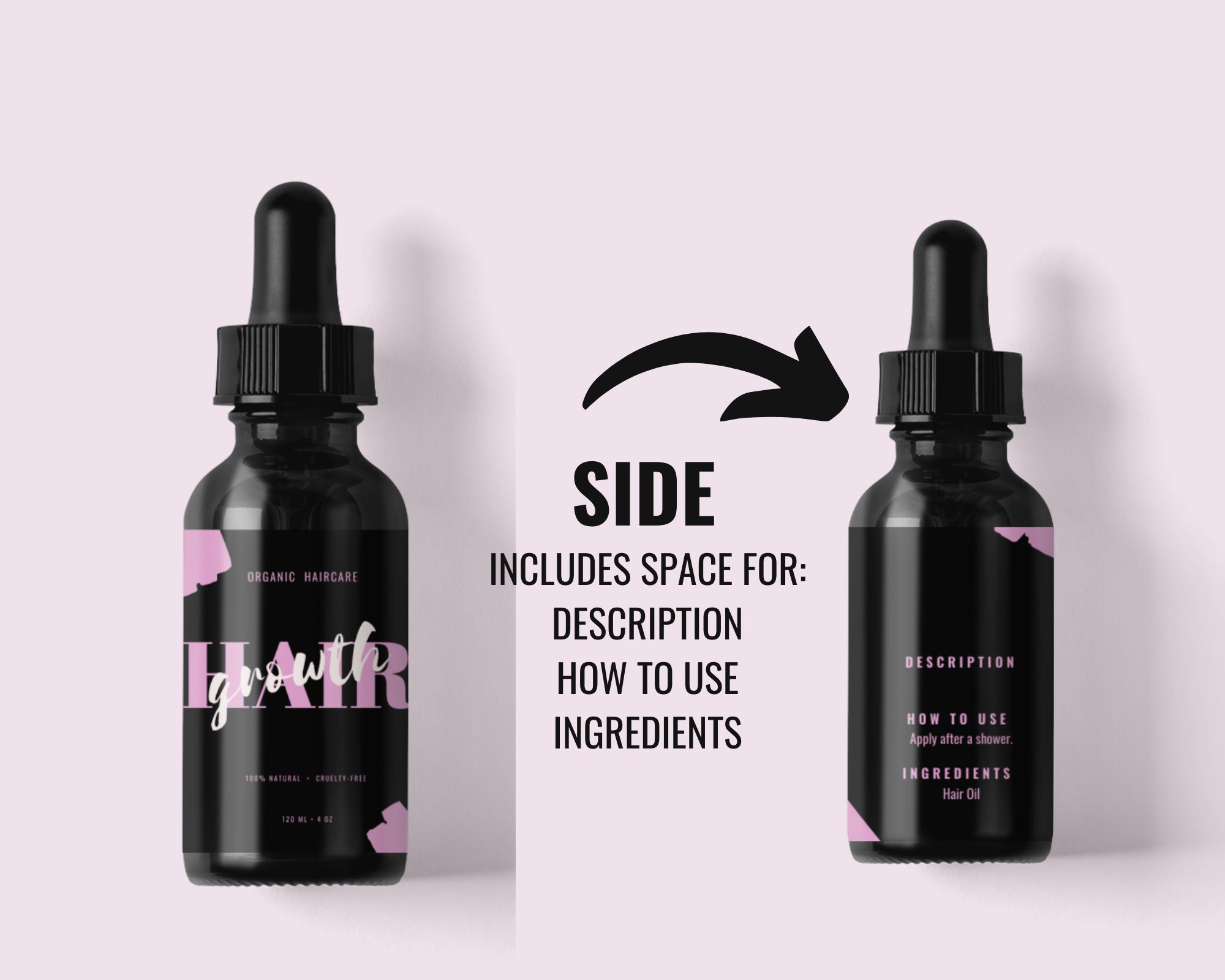 Hair Growth Oil Label, Hair Product Labels, Label for Bottles, Product ...