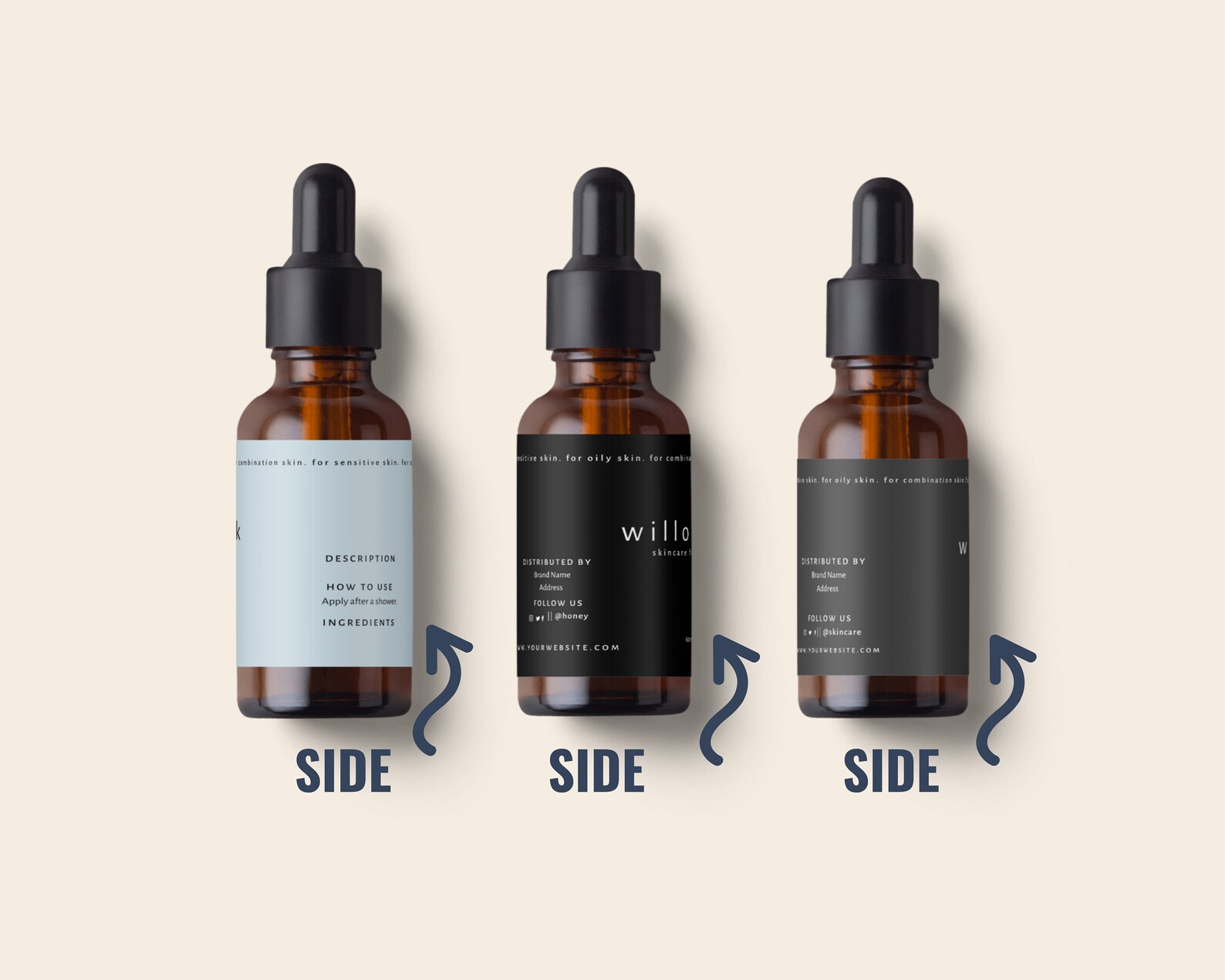 Fully Editable Minimal Skin Care Label Template, Skincare Product ...