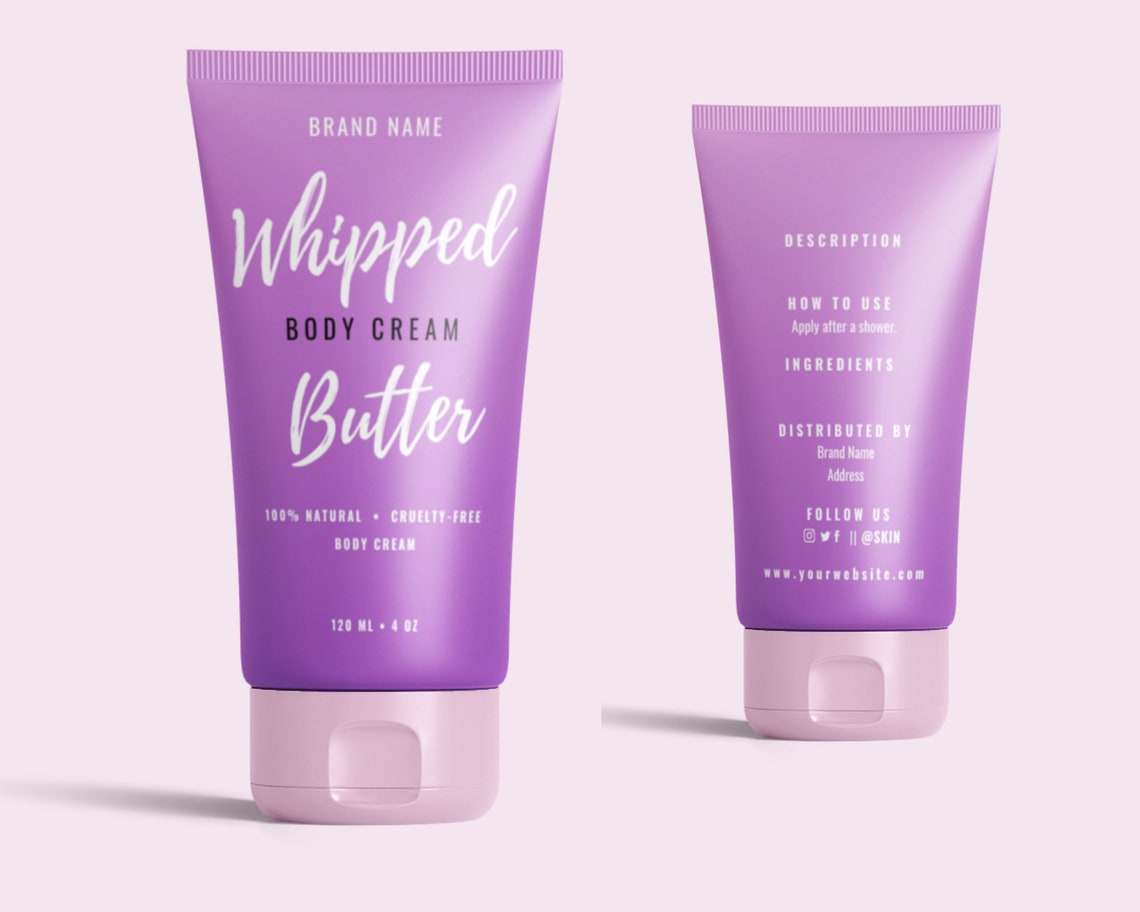 Skincare Label, Body Lotion Label, Editable Body Cream Label,product ...