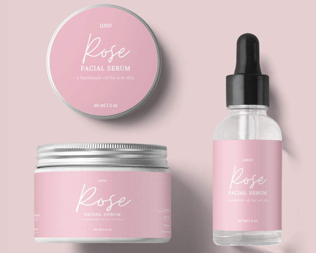 Skincare Product Labels Template, Skin Care Editable Dropper Label ...