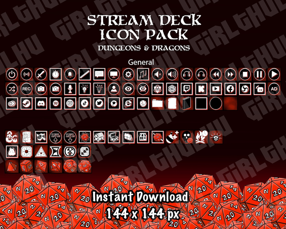 TTRPG Stream Deck Icon Pack for Twitch, Discord, Youtube Streamers ...