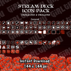 TTRPG Stream Deck Icon Pack for Twitch, Discord, Youtube Streamers ...