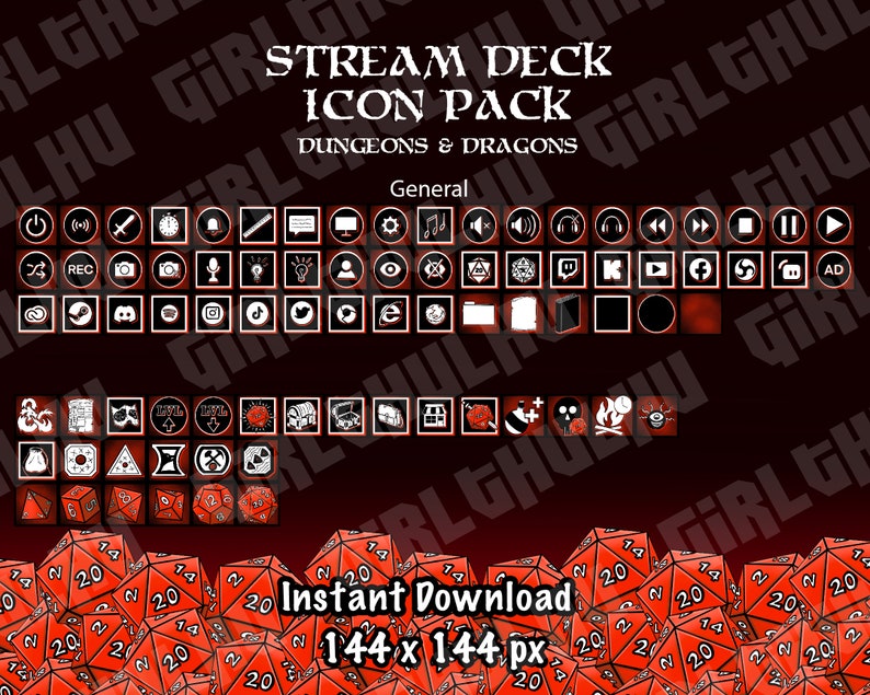 TTRPG Stream Deck Icon Pack for Twitch, Discord, Youtube Streamers ...