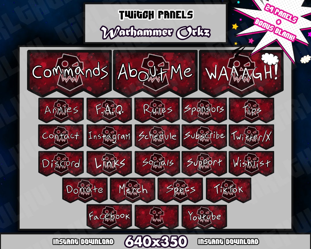25x Warhammer Ork Overlay Panels for Twitch or Kick Warhammer 40000 ...