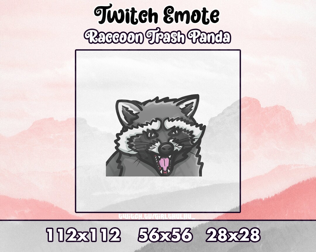 Cute Raccoon Trash Panda Animal Emote for Twitch Discord - Etsy