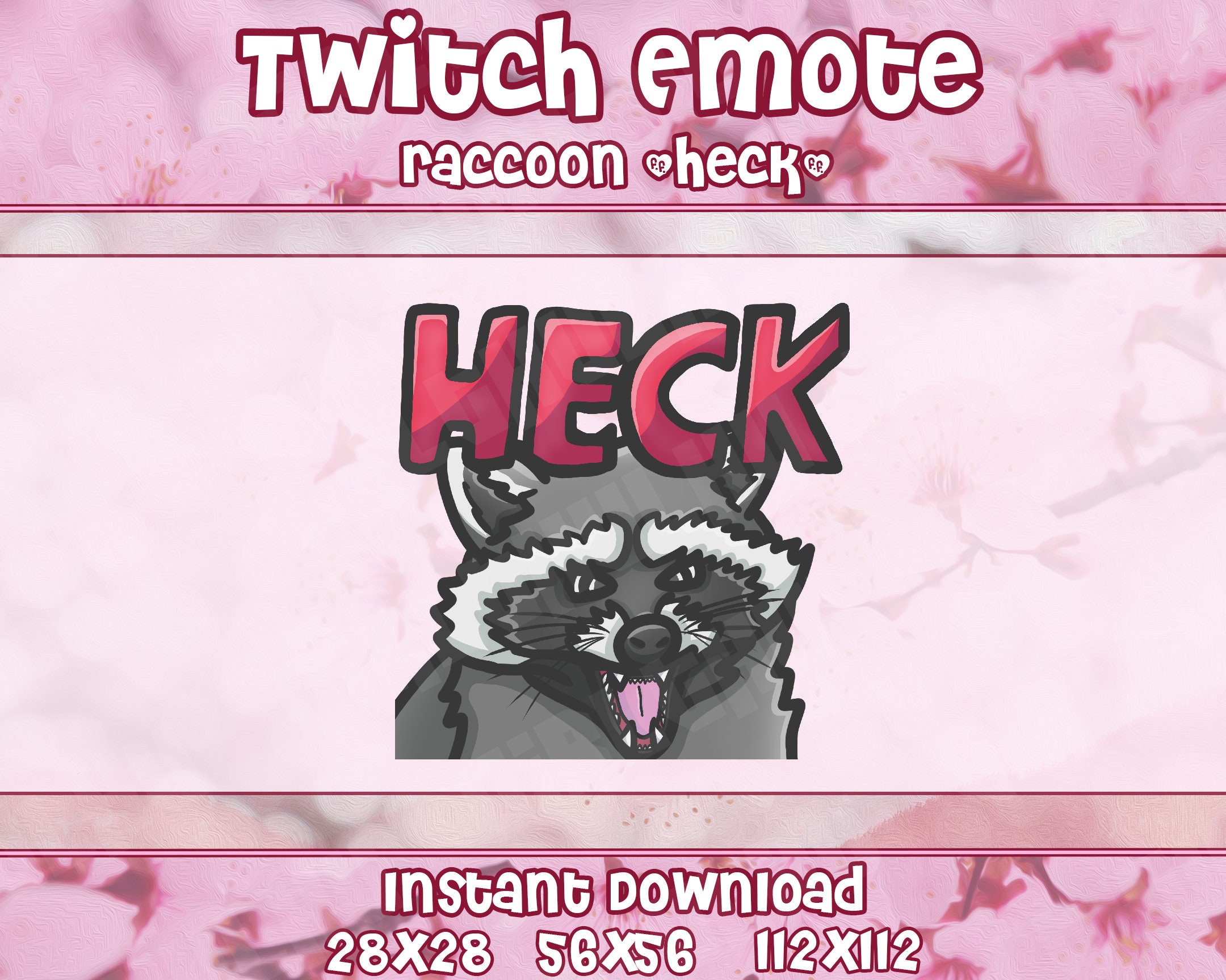 Funny HECK Raccoon Emote for Twitch, Discord, Youtube | Trash Panda ...
