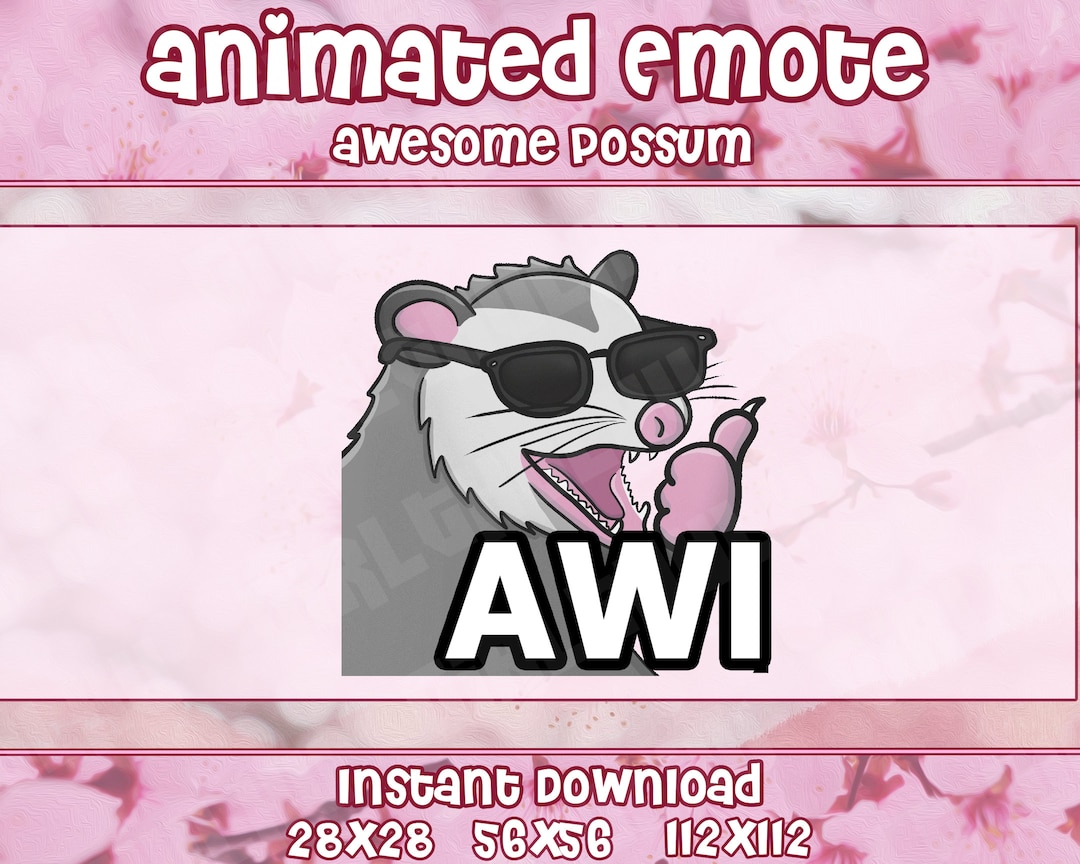 ANIMATED Awesome Possum Funny Trash Animal Emote for Twitch, Discord ...