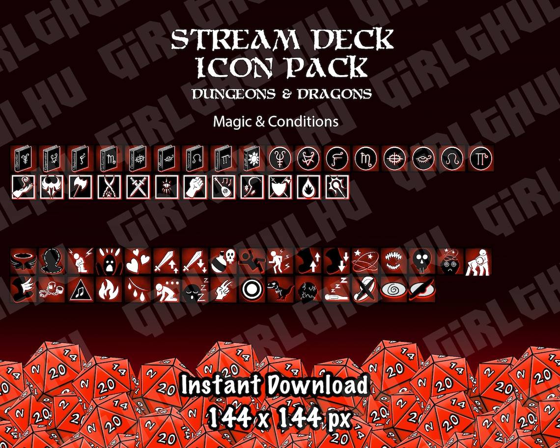 TTRPG Stream Deck Icon Pack for Twitch, Discord, Youtube Streamers ...