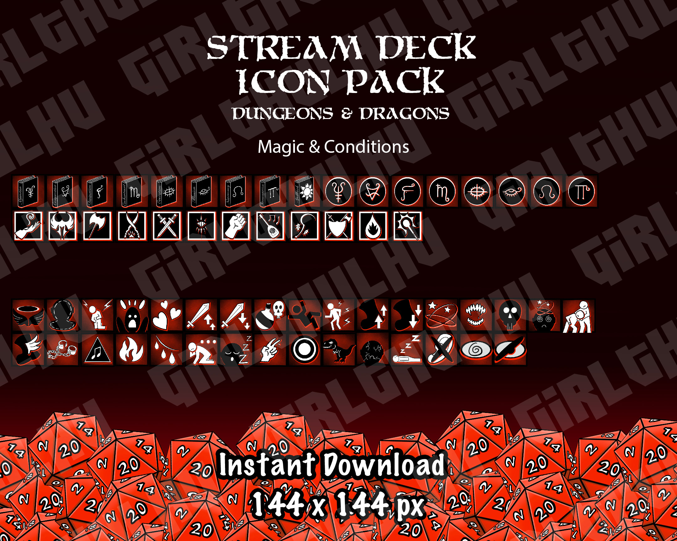TTRPG Stream Deck Icon Pack for Twitch, Discord, Youtube Streamers ...