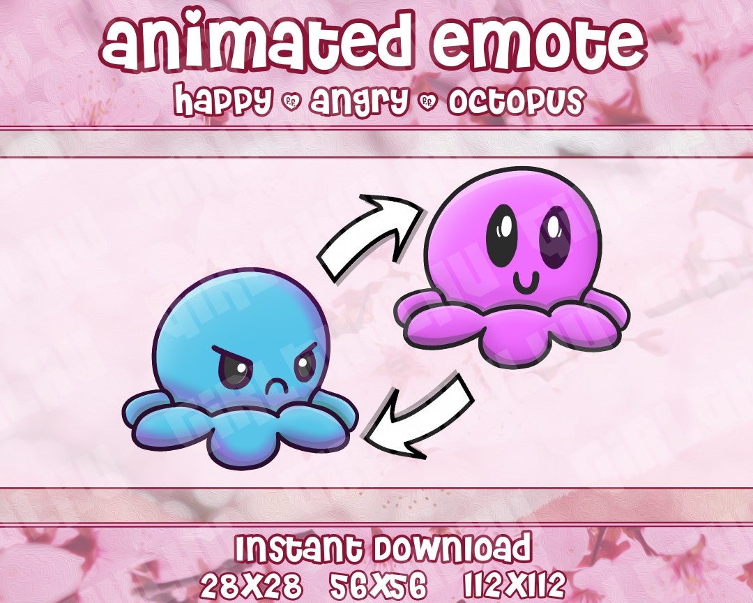 ANIMATED Octopus Happy & Angry Emote for Twitch, Discord, Youtube ...