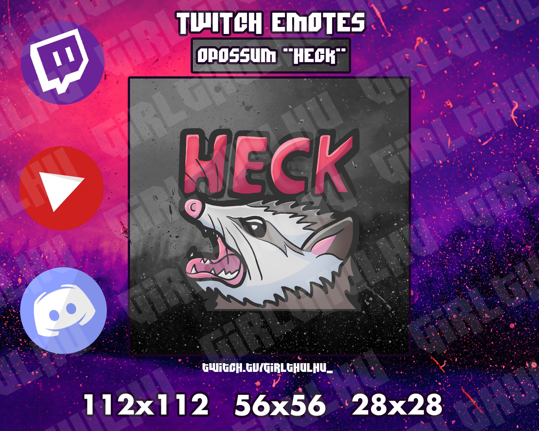Funny Possum Trash Animal Emote for Twitch Discord Youtube | Etsy