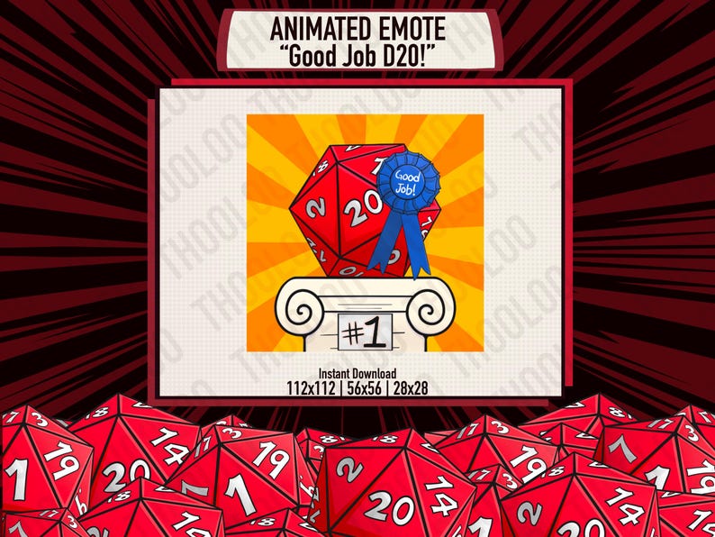 ANIMATED D20 D&D "good Job" Dice Emote for Twitch, Discord, Youtube ...