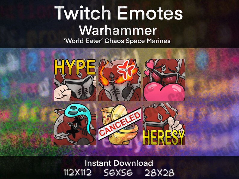 Warhammer 40k Chaos Space Marine Emotes for Twitch, Discord, Youtube ...